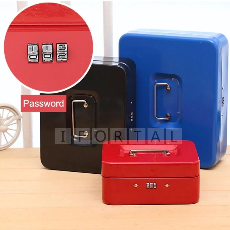 Portable Petty Cash Money Key Box Safe Digit Password Combination Lock ...