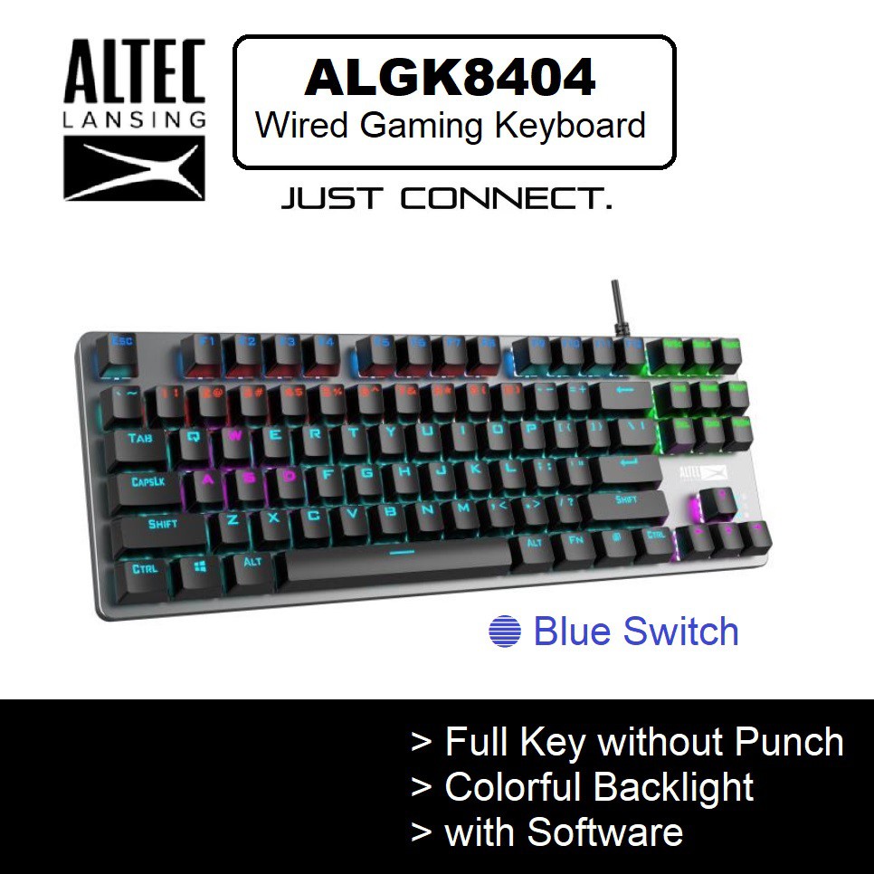 ALTEC LANSING ALGK8404 87 Keys Gaming RGB light Mechanical Keyboard ...