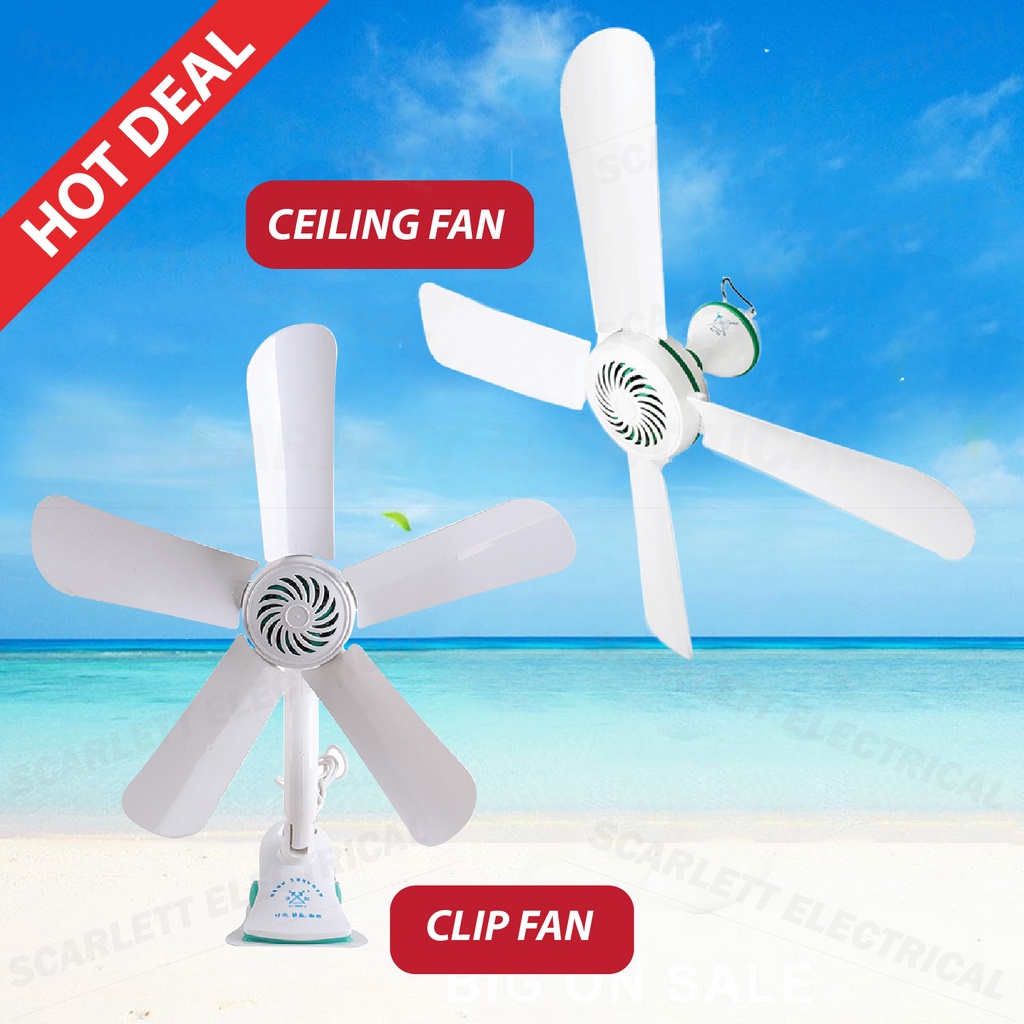 Mini Clip Hanging Light Weight Ceiling Strong Wind Fan / Penggantung ...