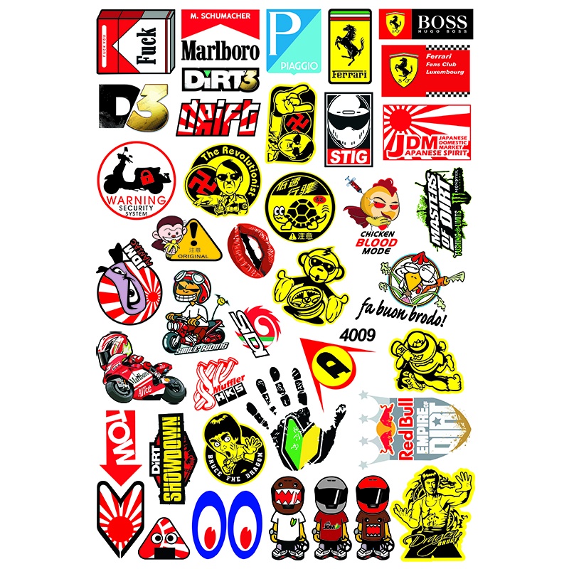 40pcs/bag mix design jdm japan sticker motor waterproof decals stickers ...
