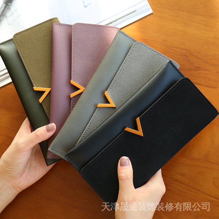 Women's Korean-Style Long Wallet Minimalist Thin Purse | Shopee Malaysia