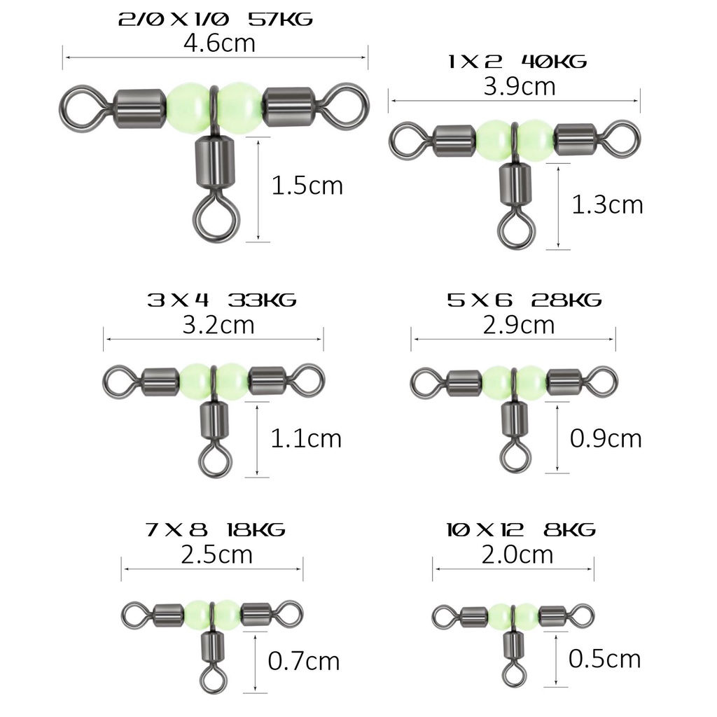 T-Swivel Heavy Duty Fishing Barrel Bearing Rolling Swivel Solid ...