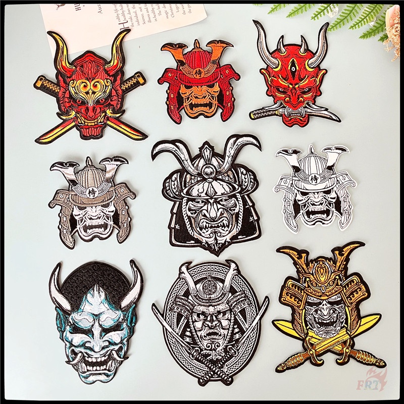 ♥ Samurai & Hannya Mask - Japanese Culture Iron-On Patch ♥ 1Pc Bushido ...