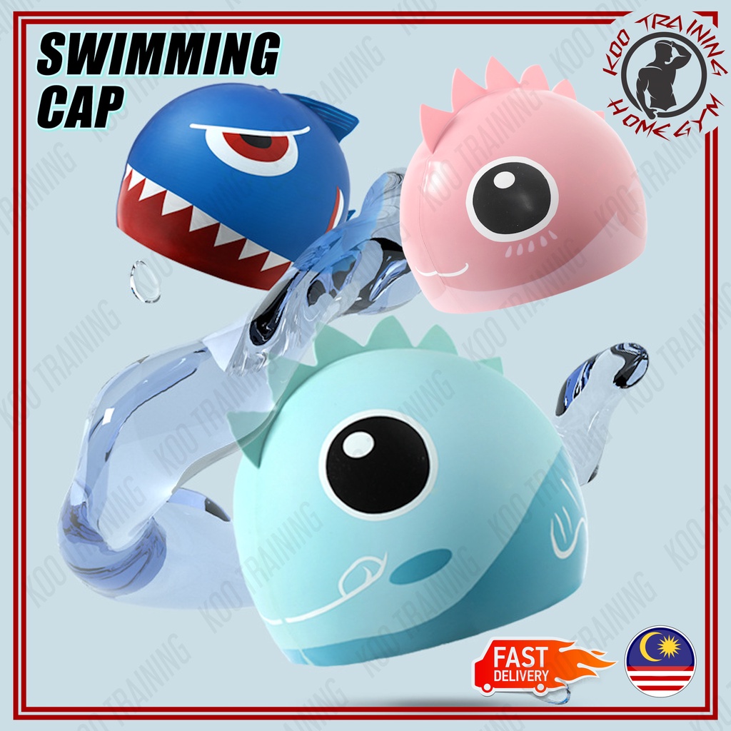 Kids Swimming Caps Cute Swim cap Waterproof Swim Pool hat Ear Protect ...