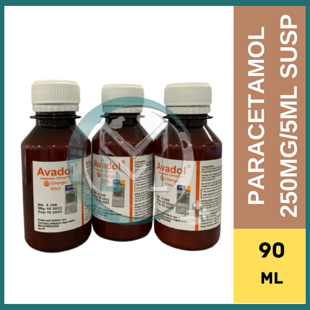 [EXP: 10/25] AVADOL SUSPENSION ORANGE 90ML (DEMAM, TAHAN SAKIT, PANADOL ...