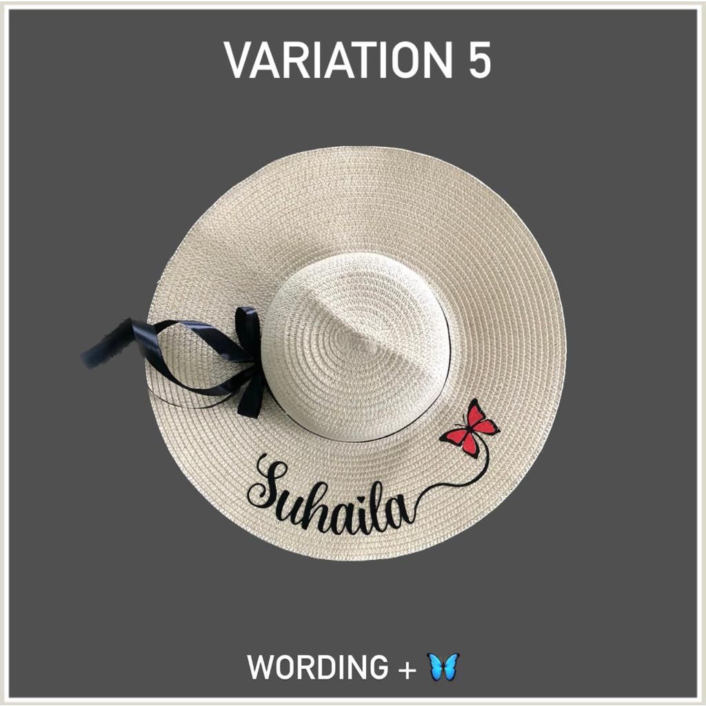 Topi Pantai Nama / Basic Hat / Beach Hat / Sun Hat / Topi Pantai ...