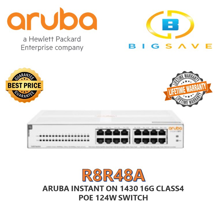 ARUBA R8R48A INSTANT ON 1430 16G CLASS4 POE 124W SWITCH | Shopee Malaysia