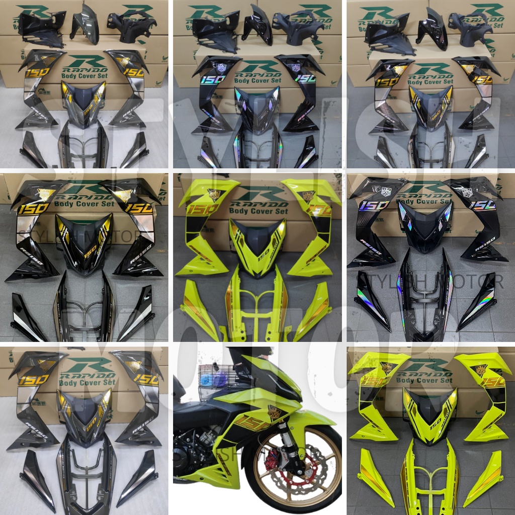 HONDA RS150 RS150R V1/V2 CHROME STICKER HIJAU LUMUT RAPIDO BODY COVER ...