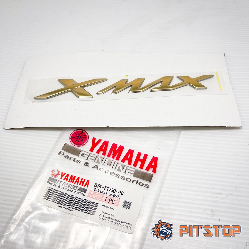 EMBLEM LOGO XMAX ORIGINAL YAMAHA 100% GOLD EDITION B74-F173B-10 ...