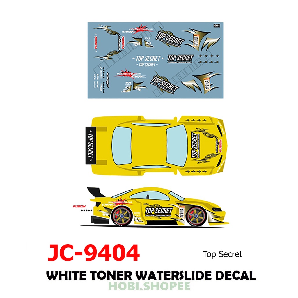 JC404 - TOP SECRET - DECALS Hotwheels 1:64 diecast custom white toner ...