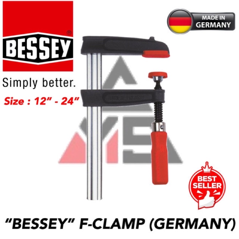 (100% GERMANY) BESSEY F-CLAMP / HEAVY DUTY F-CLAMP (12”/16”/18”/20”/24 ...