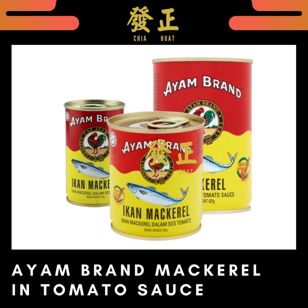 Ayam Brand Mackerel in Tomato Sauce / Ikan Mackerel Dalam Sos Tomato 155g / 230g / 425g | Shopee ...