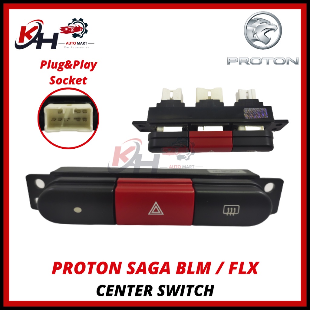 PROTON SAGA BLM FLX CENTER SWITCH FOG LAMP HEATER EMERGENCY HAZARD ...