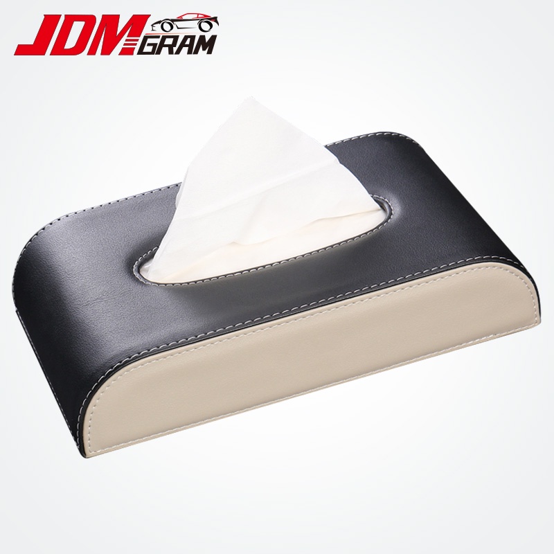 JDMGRAM Leather Car Tissue Box Universal Seat-type Auto Tissue Storage ...