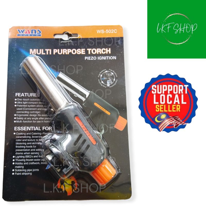 MULTI PURPOSE TORCH(AUTO) Camping Gas Torch Butane Burner Welding Fire ...