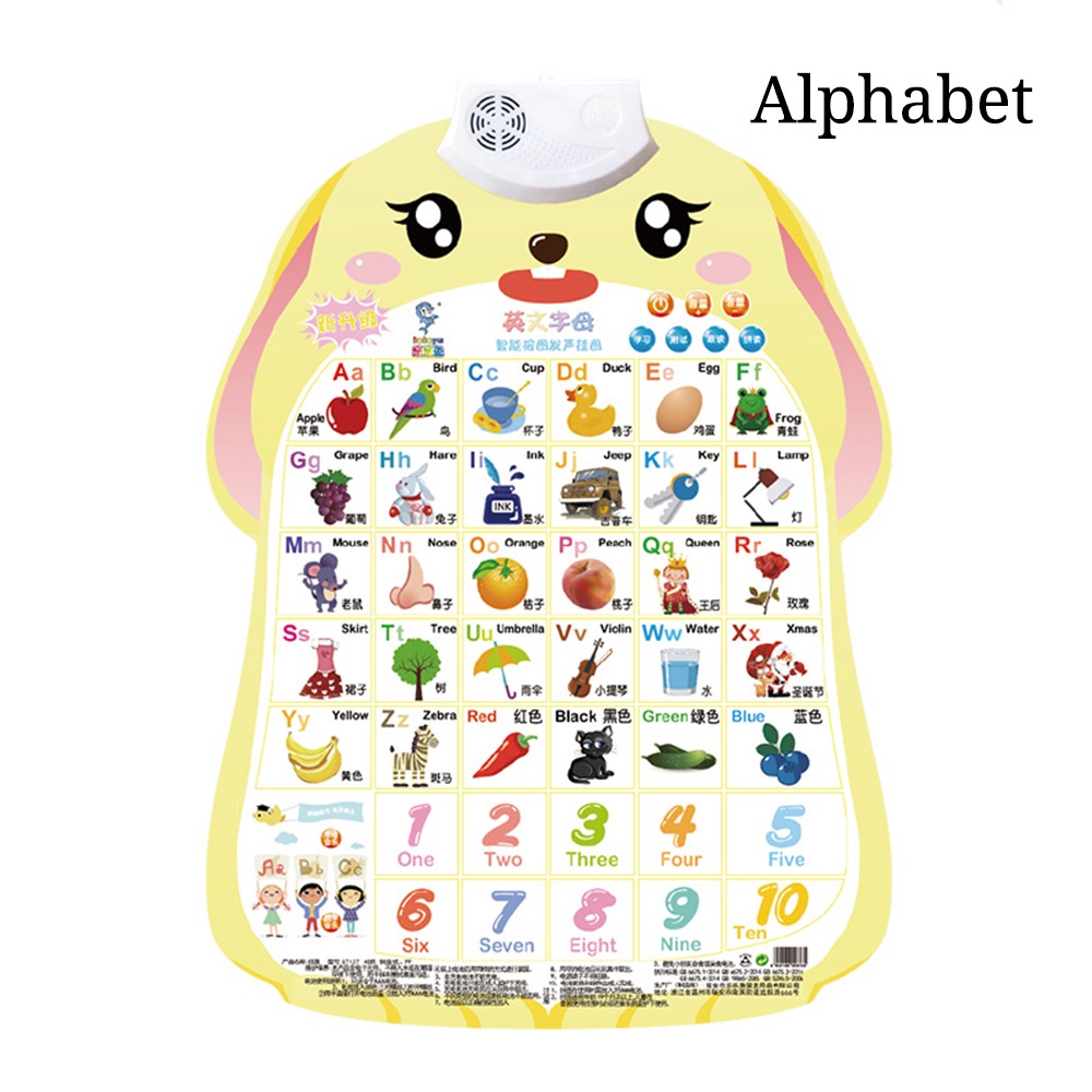 Aikoky Kids baby Learning Wall Chart Learning For Kids ABC Learning ...