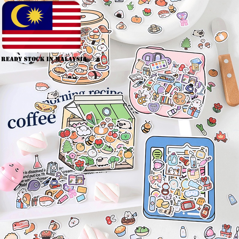 IFM 100pcs Cute Cartoons Daily Life Mini Deco Stickers Pack DIY ...