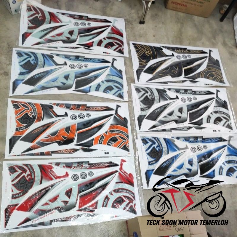 Stiker sticker body stripe cover set (13) lc135 v2 v3 v4 v5 v6 v7 TBM | Shopee Malaysia