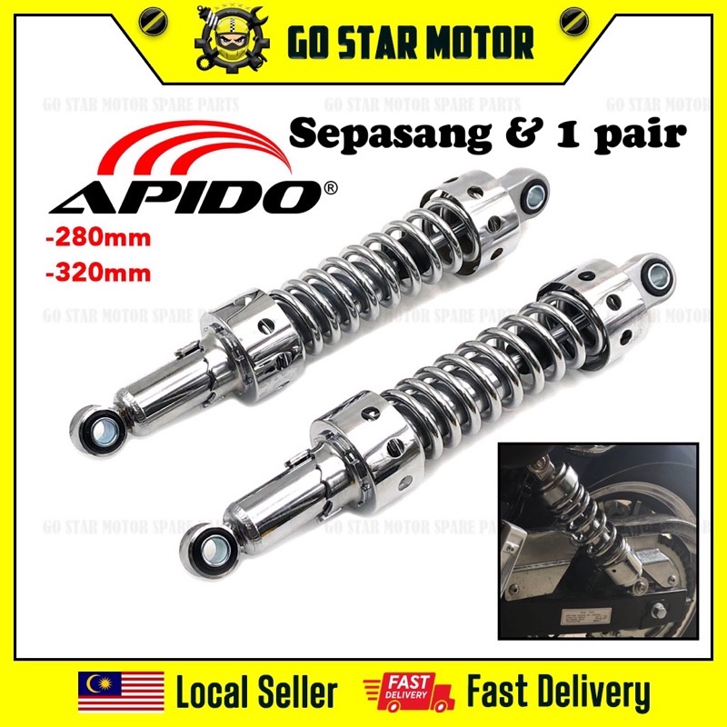 UNIVERSAL Chopper Absorber 280MM 320MM Chrome Rear Suspension Shock ...