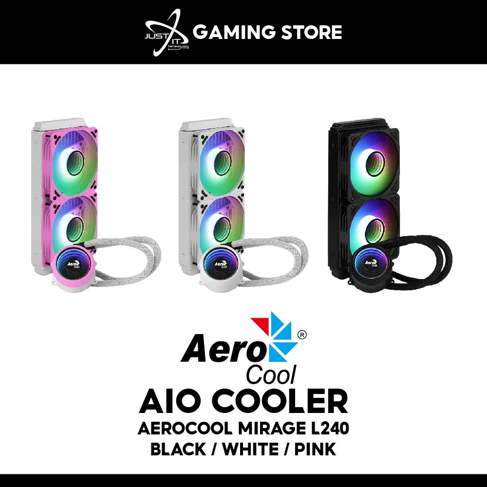 AEROCOOL MIRAGE L240 AIO COOLER ( BLACK / WHITE / PINK ) ( 240mm ...