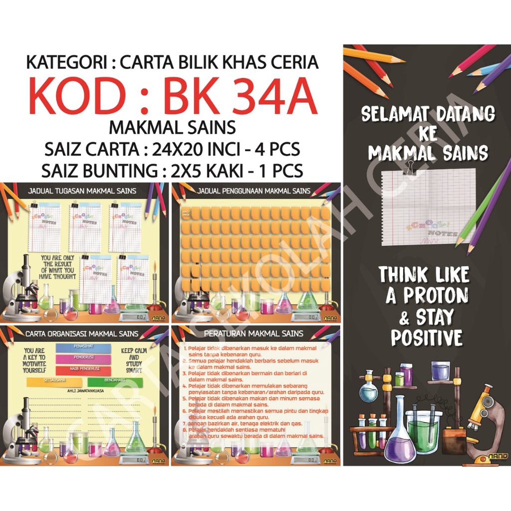 **FREE BUNTING** BANNER TEBAL HIASAN BILIK/MAKMAL SAINS | Shopee Malaysia