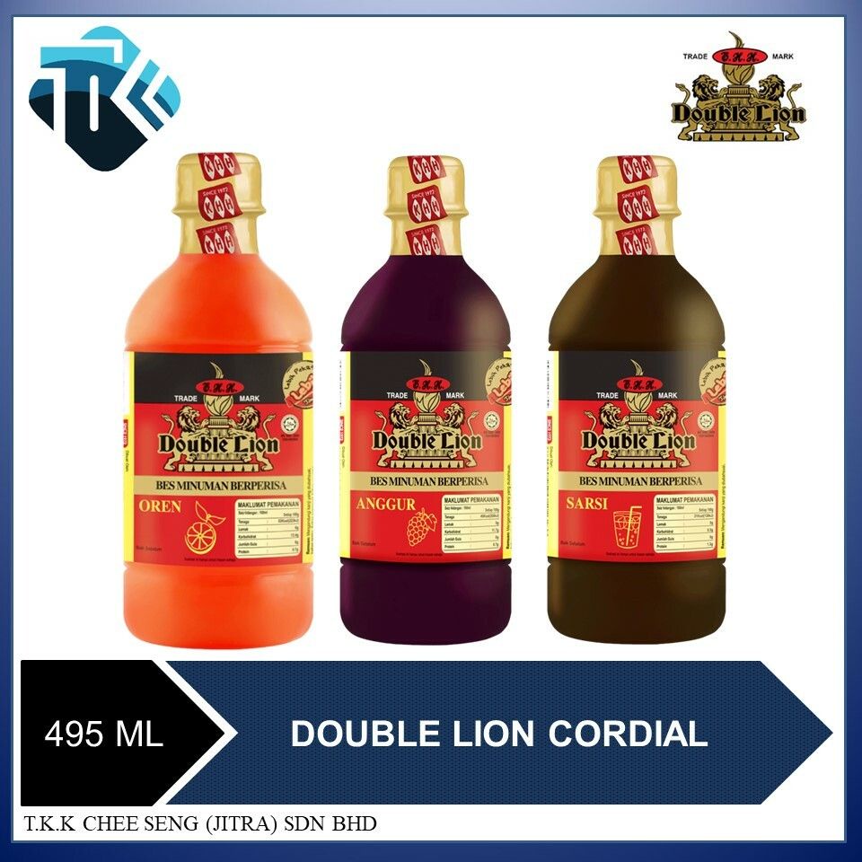 495ML PATI DOUBLE LION ( SARSI / ANGGUR / JAGUNG / OREN / ROSE / LAICI ...