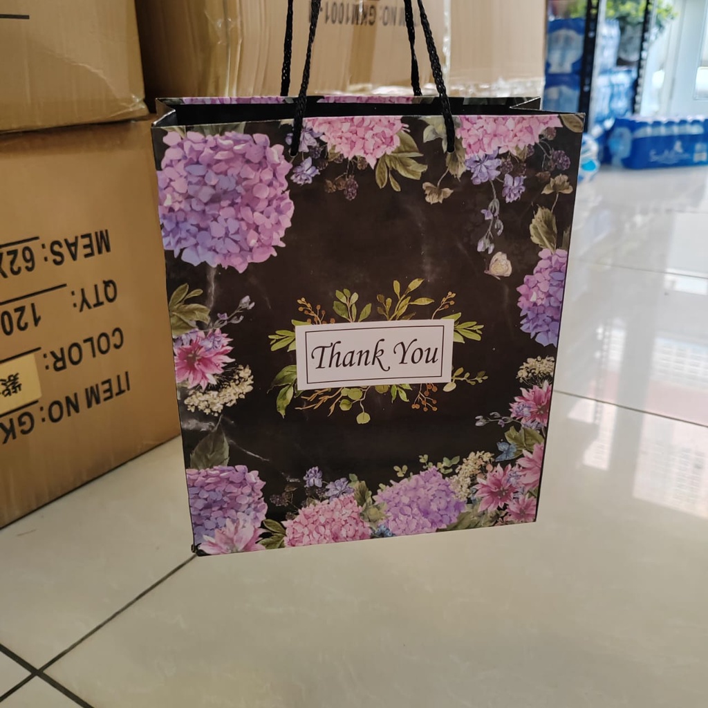 100PCS Paper Bag Goodies Beg Kertas Full Printed Flower size M n L # ...