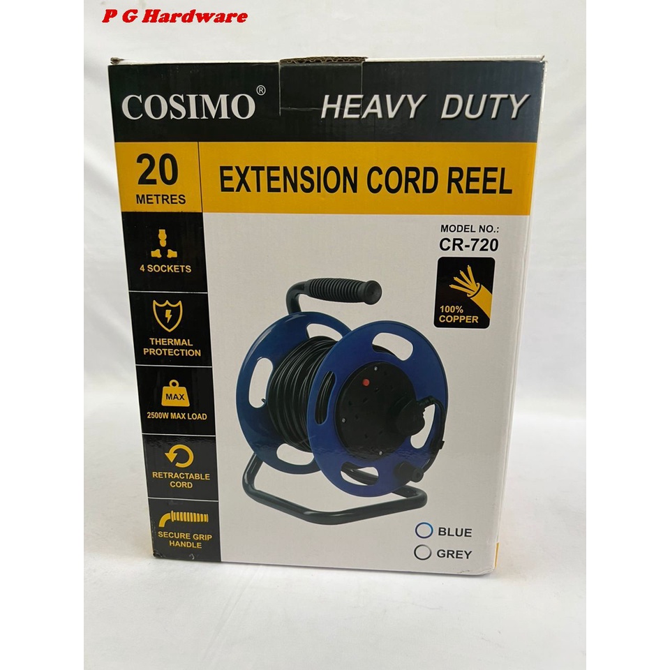 COSIMO Extension Cord Reel @20m ( CR-720 ) | Shopee Malaysia