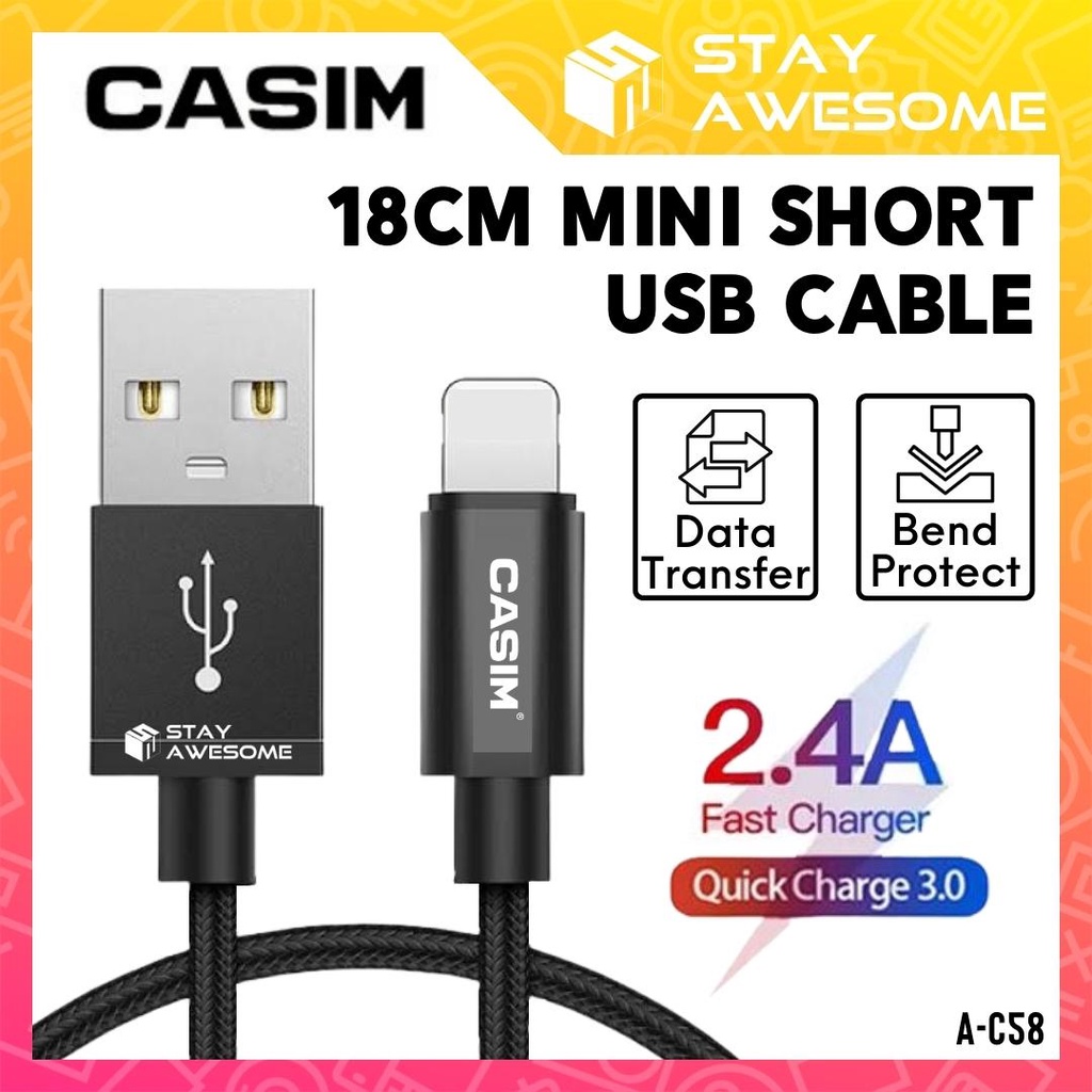 CASIM Cable Fast Charging Cable Android 2.4A Mini USB Cable Short Cable ...