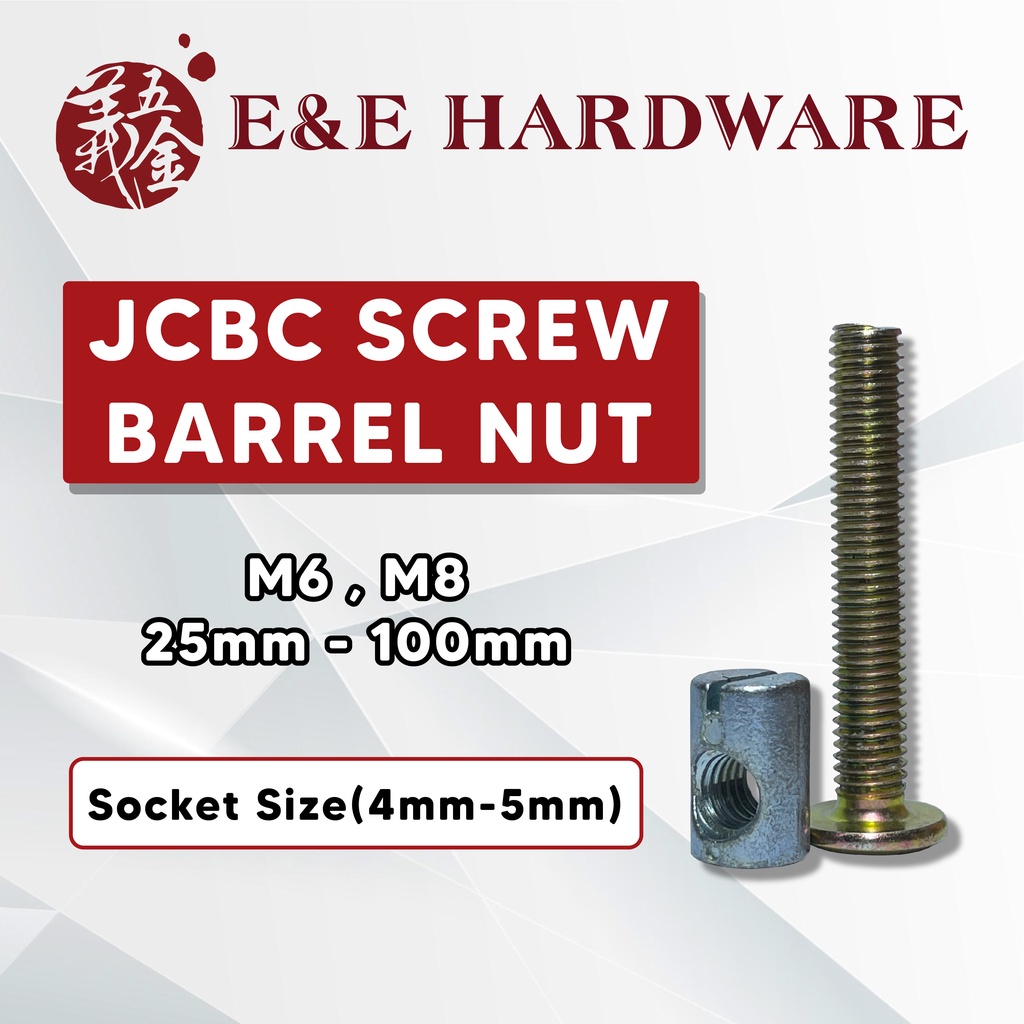 M6 - M8 JCBC SKRU KATIL FURNITURE JOINT CONNECTOR SCREW & BARREL NUT ...