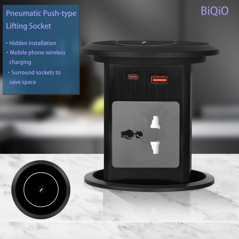 Automatic Pop Up Power Outlet with Wireless Charger UK plug Hidden ...