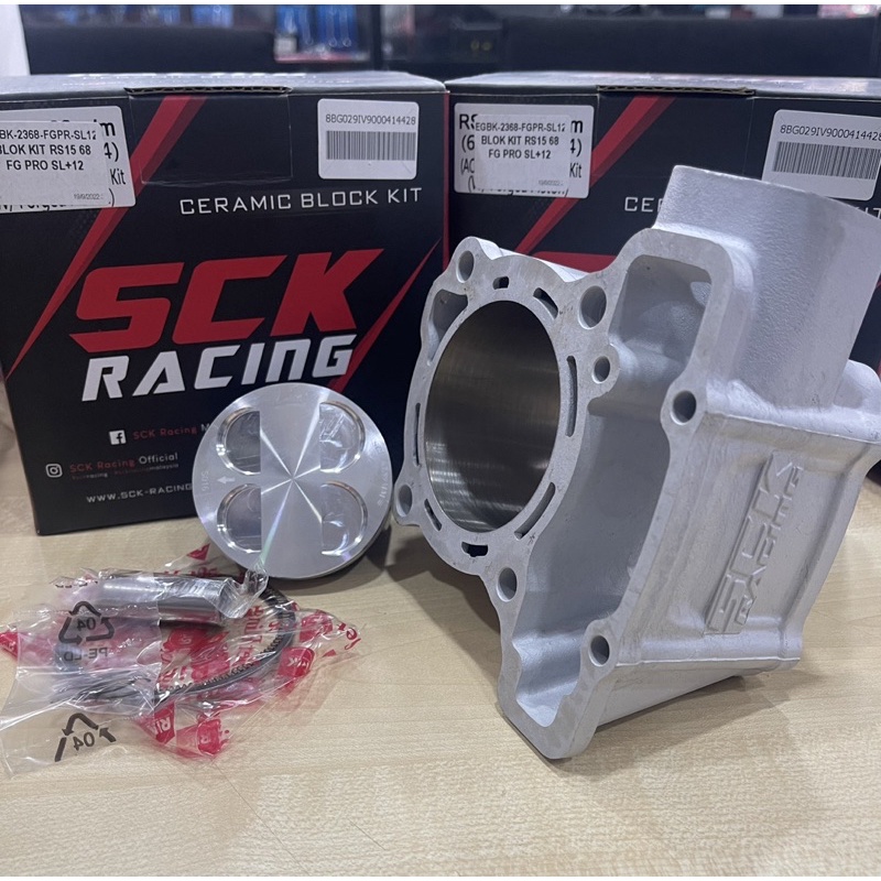 SCK RACING RS150 68MM BLOCK KIT SET + SLIP 12MM ( WITH FORGEN PISTON)- INCLUDE BLOCK & HEAD ...