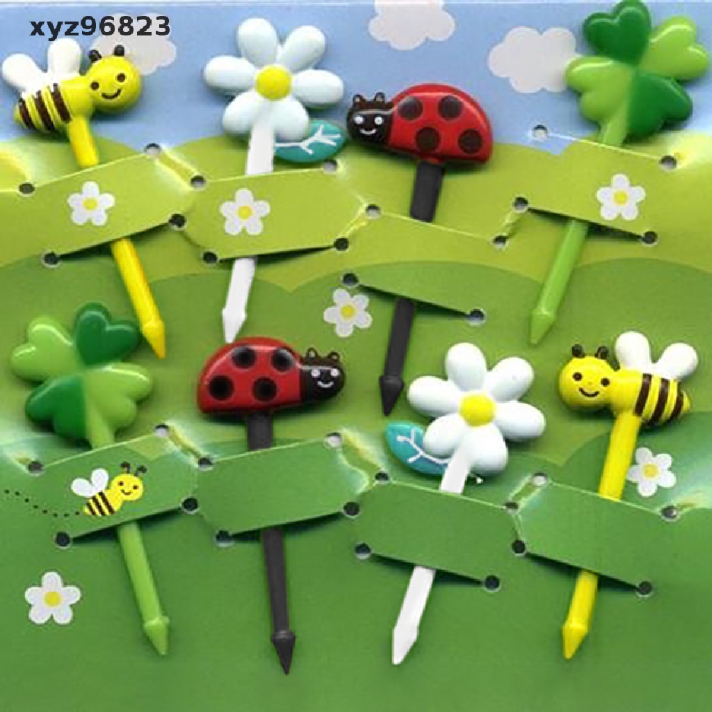 [xyz96823] 8pcs Cute Animal Bee Flower Mini Cartoon Fruit Fork For ...