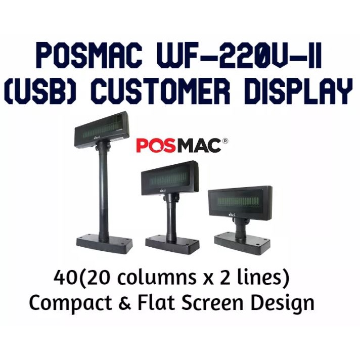 Posmac Customer Pole POS VFD Display WF-220V-II | Shopee Malaysia