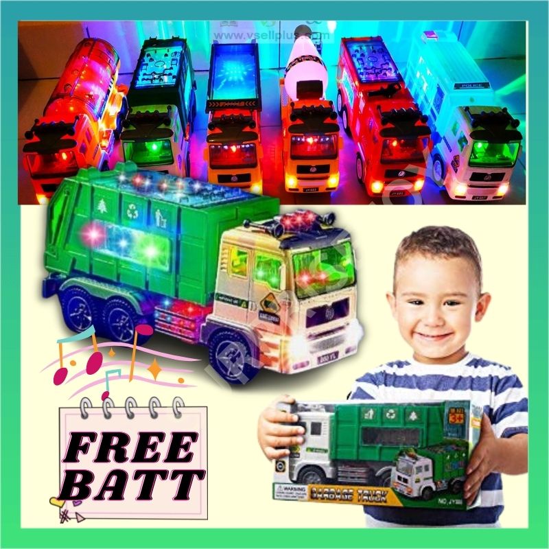 Mainan Lori Series Bomba, Polis, Tanker, Cement Truck Dengan Lampu ...