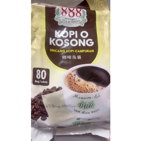 888 Instant Kopi-O Kosong Economy Pack (80's X 10g) exp 2025 | Shopee ...