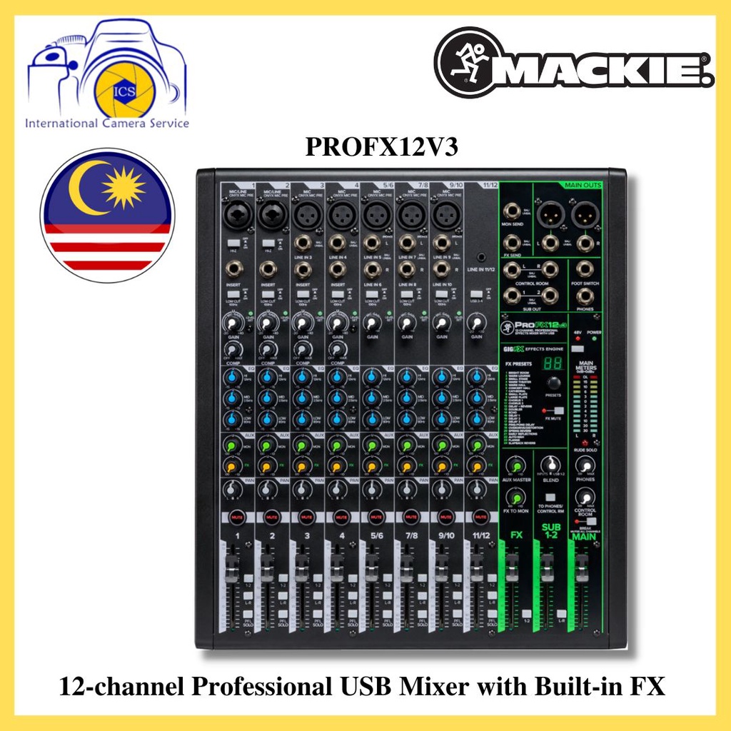 Mackie ProFX12v3 12-channel Professional Mixer with USB and Effects ...