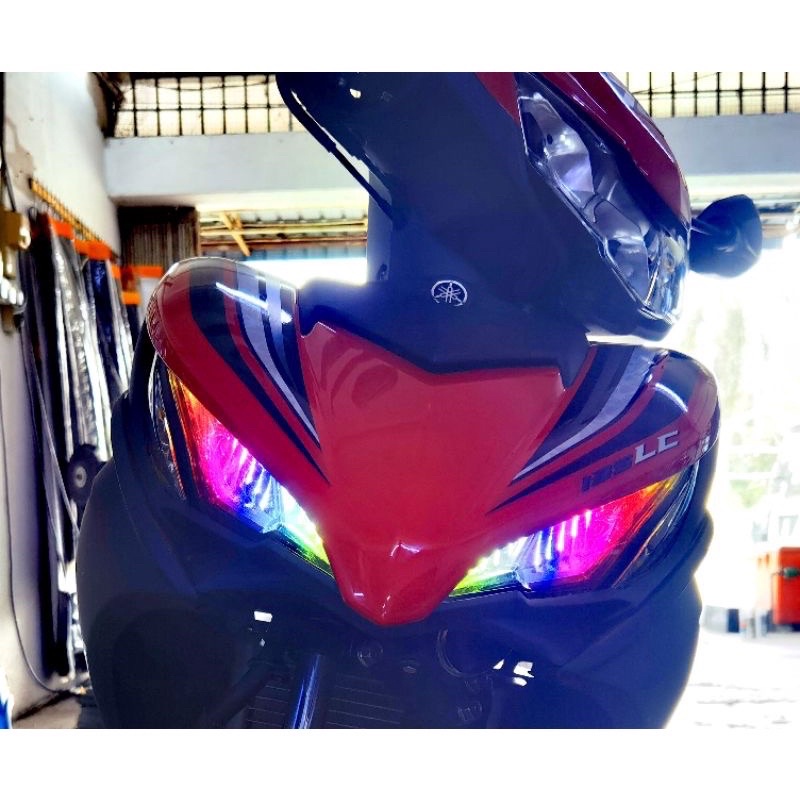 YAMAHA LC135 V8 Tinted Meter Tail Headlamp Rainbow Sticker Hitam Meter ...