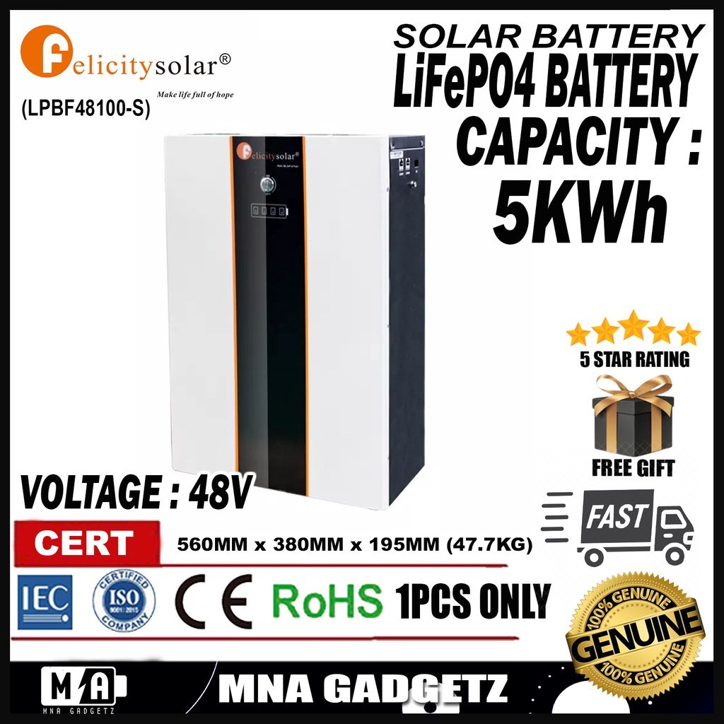 FELICITY BATTERY 48V 5KWH 48V 10KWH LIFEPO4 BATTERY READY STOCK ...