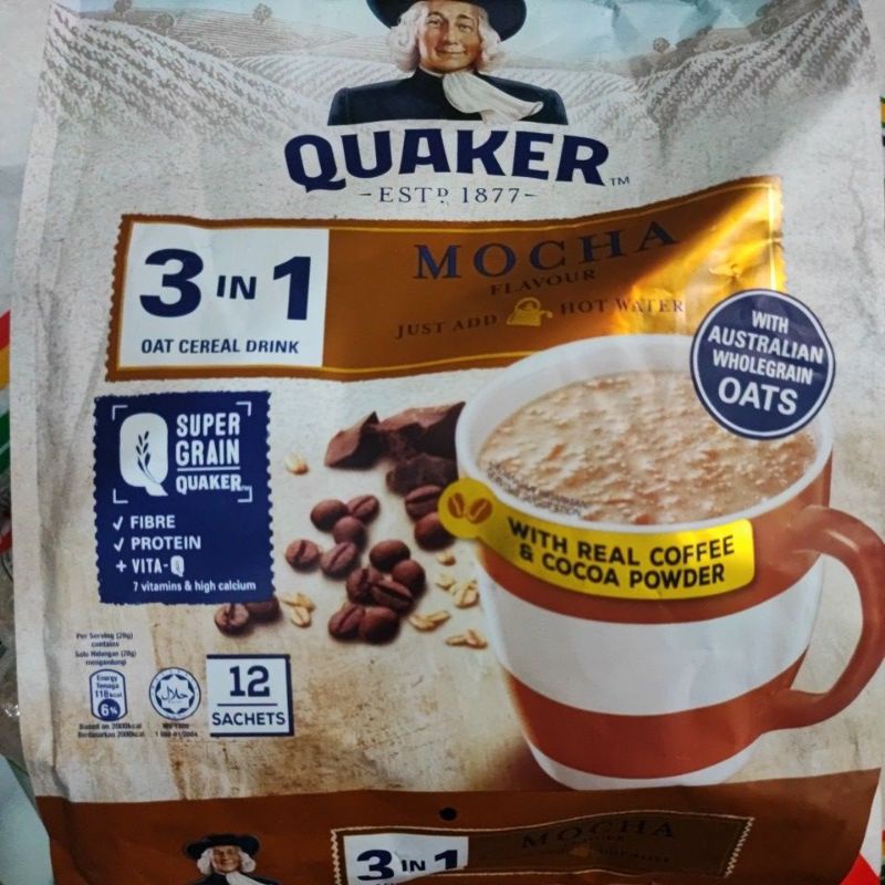 Quaker 3 in 1 Oat Cereal Drink Original 15 Sachets x 28g (420g) | Shopee Malaysia