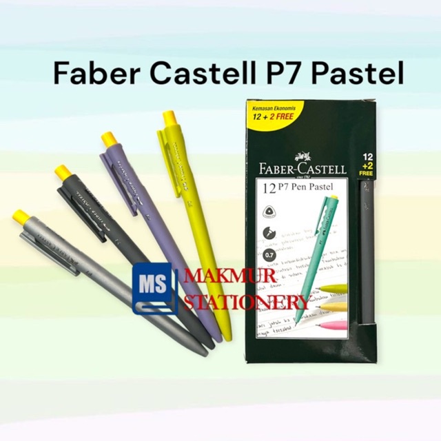 Pen/ballpoint/pen Faber Castell P7 Pastel (12Pcs) | Shopee Malaysia