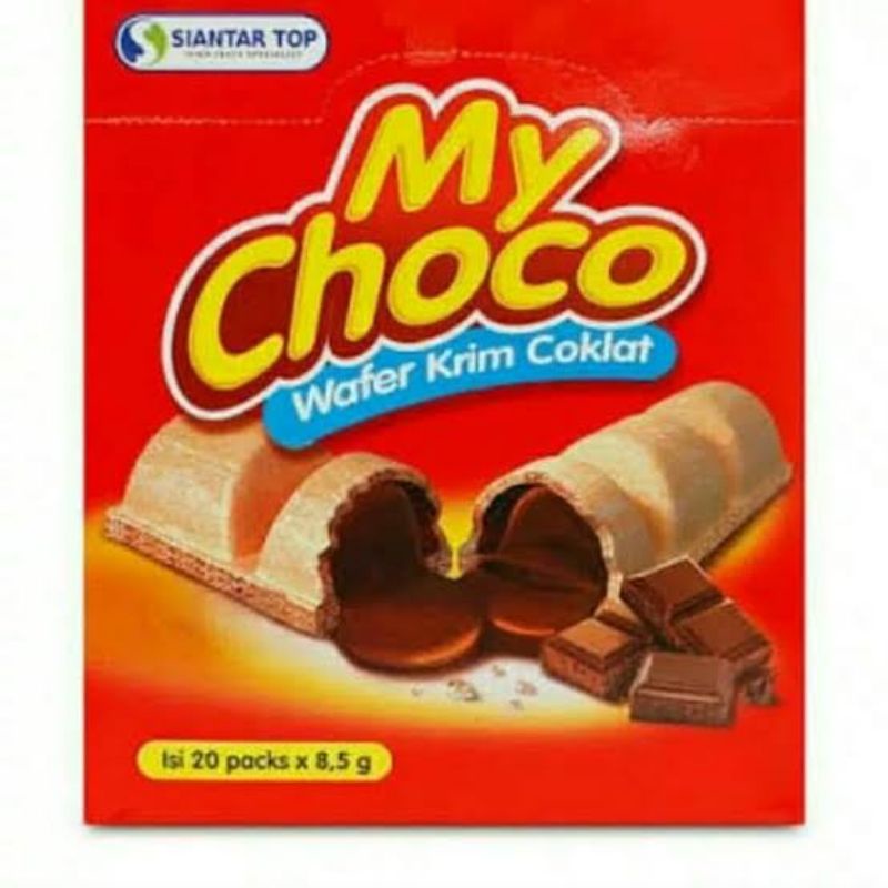 My choco wafer chocolate flavored cream my choco siantar top | Shopee ...