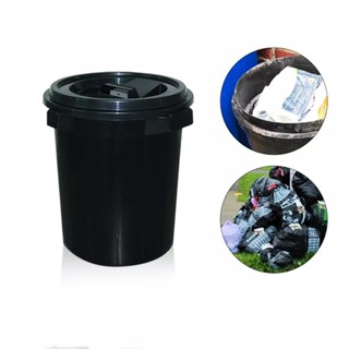 12 Gallon Tong Sampah PVC Garbage Dustbin with cover / Baldi/ Black Dustbin Pail/ Tong Sampah ...