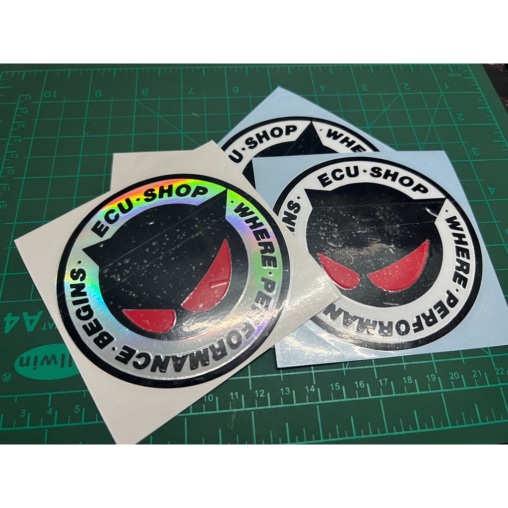 【Ready Stock】Ecu Shop Logo vinyl custom sticker untuk motor atau kereta ...