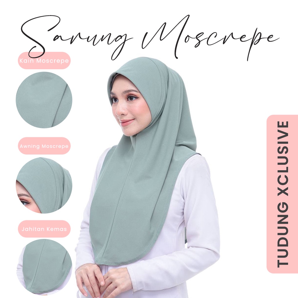 Tudung Sarung Moscrepe Plain Instant READYSTOCK SIZE M/L Tudung Sarung Moscrepe Awning Lembut ...