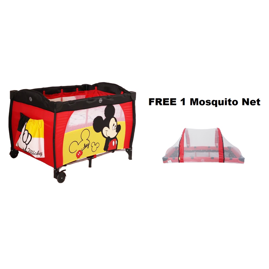 Original Disney Baby Mickey Mouse Baby 2 Layers Playpen Bed Crib ...