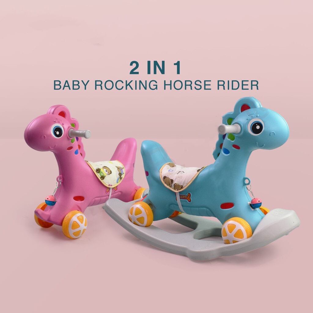 2in1 Rocking Horse Push Car Rocker Pony Trojan Toys Children's Rocking ...