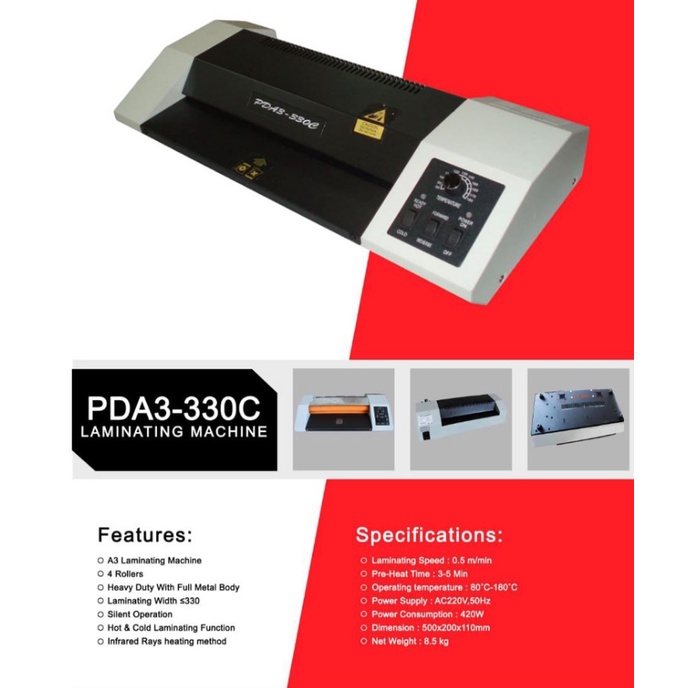 Heavy Duty A3 Laminating Machine 2 Roller Shopee Malaysia