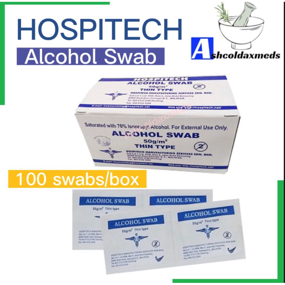 Hospitech Alcohol Swab Medical Grade with MDA (100s/Box) EXP10/29 ...