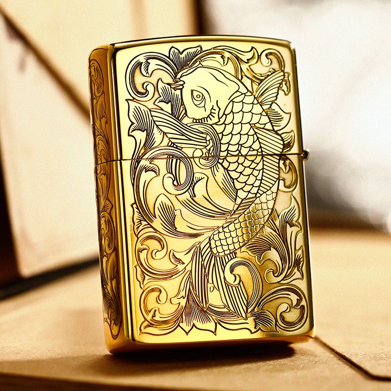 Zippo Authentic Koi Fish Engraving Lighter | Shopee Malaysia